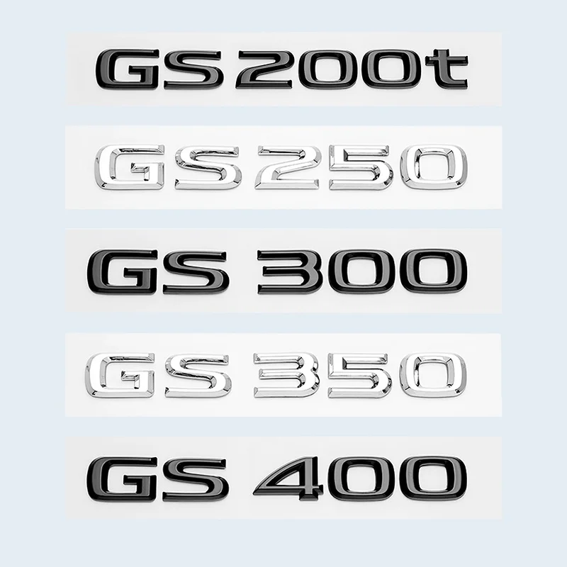 Chrome Black 3D Letters GS200t GS250 GS300 GS400 GS460 GS450h Emblem ...