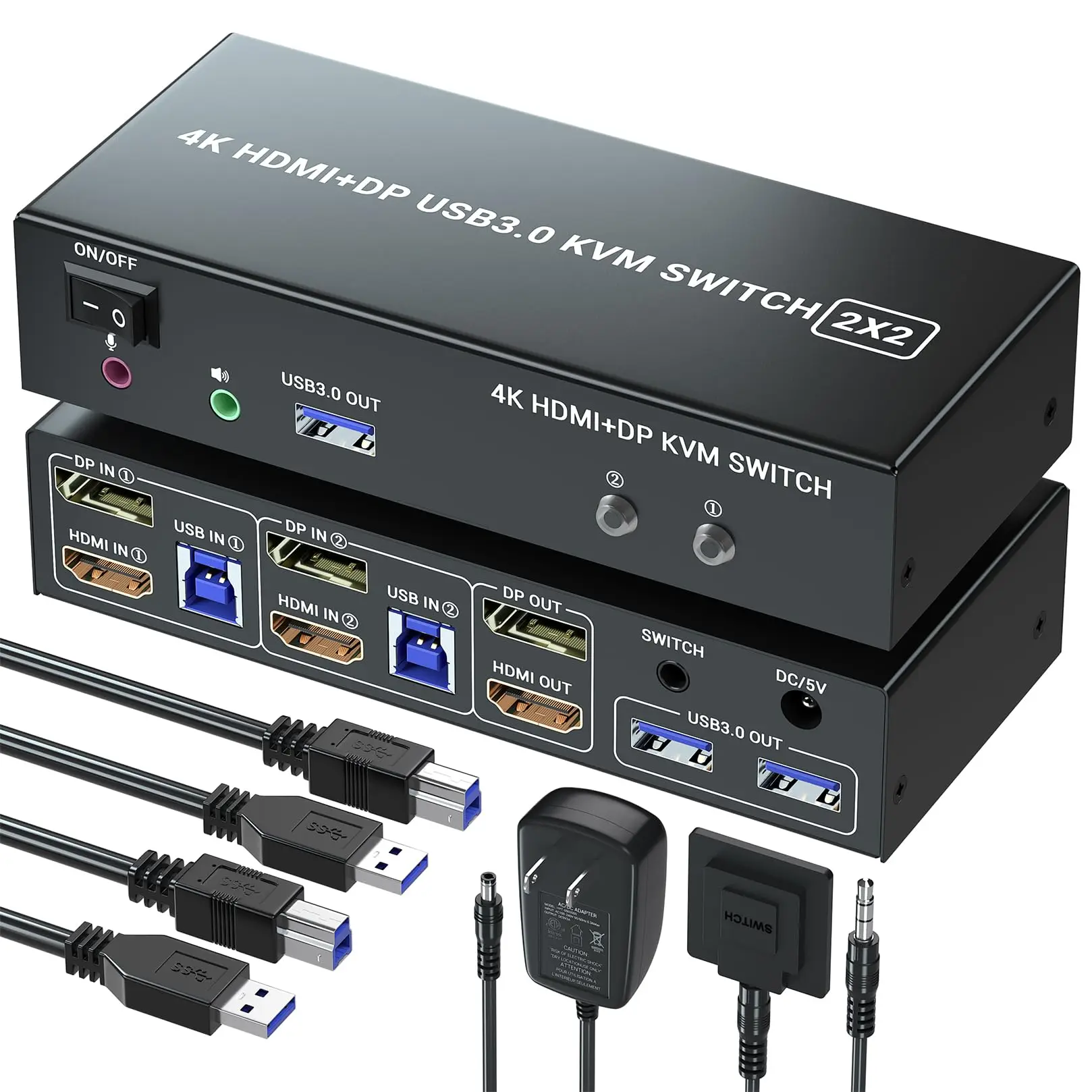 4K-60HzDual-Monitors-HDMI-DP-KVM-Swith-2-Computers-2-Monitors-USB-3-0 ...