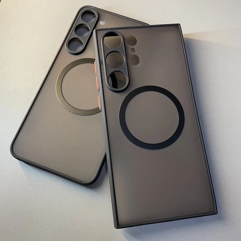 Capa de carregamento sem fio, Clear, Matte, Luxo, Magsafe para Samsung ...