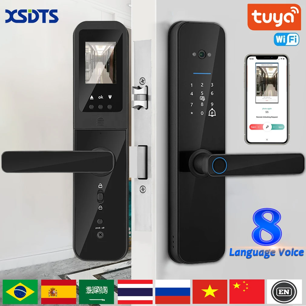 Xsdts Tuya Wifi Digital Electronic Smart Door Lock With Biometric Fingerprint Smart Card ...