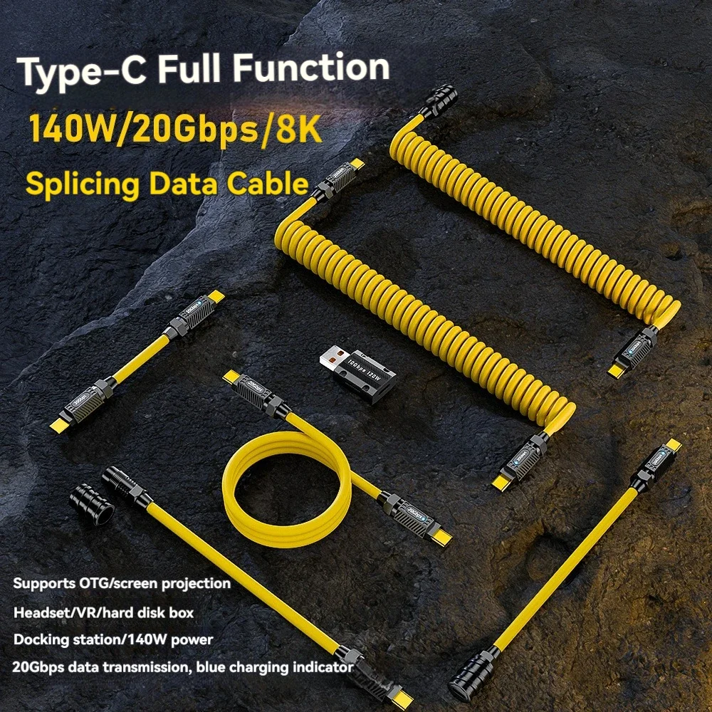 7in1-USB-C-Geek-Data-Cable-DIY-Set-8K-60Hz-20Gbps-140W-Fast-Charging ...