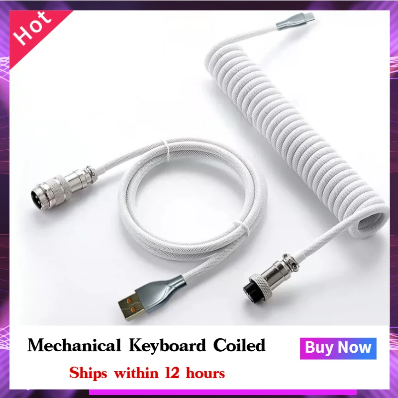 Coiled-cable-type-C-Mechanical-keyboard-wire-USB-keyboard-cable ...