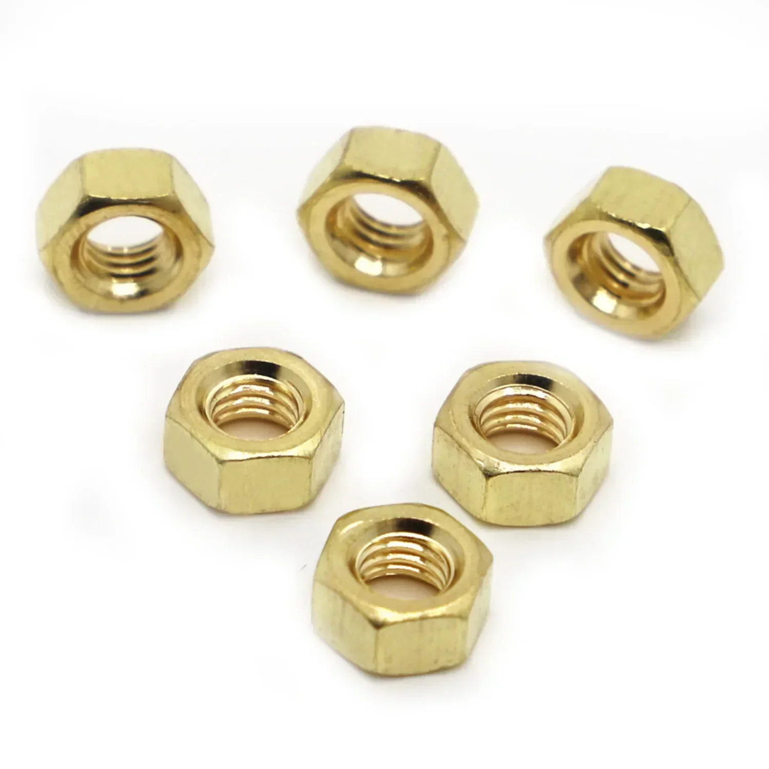 DIN934 Metric Threaded Brass Hex Nut M1.6 M2 M2.5 M3 M4 M5 M6 M8 M10 ...
