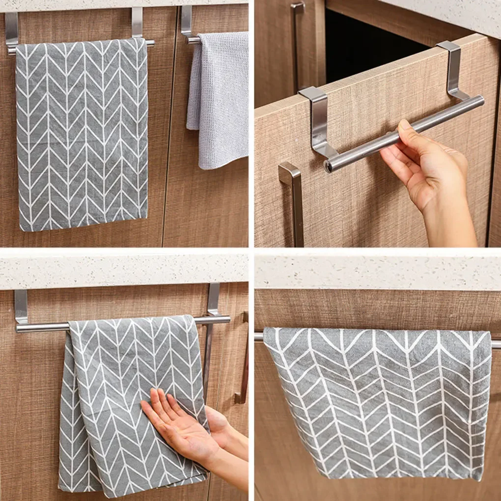 Stainless-steel-bathroom-kitchen-cabinet-towel-rag-rack-over-door-towel ...