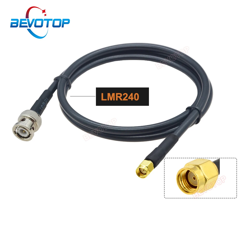 LMR240 케이블 RP SMA 남성 BNC 남성 플러그 커넥터 RF 동축 케이블 LMR 240 50 4 저손실 50 옴 피그 ...