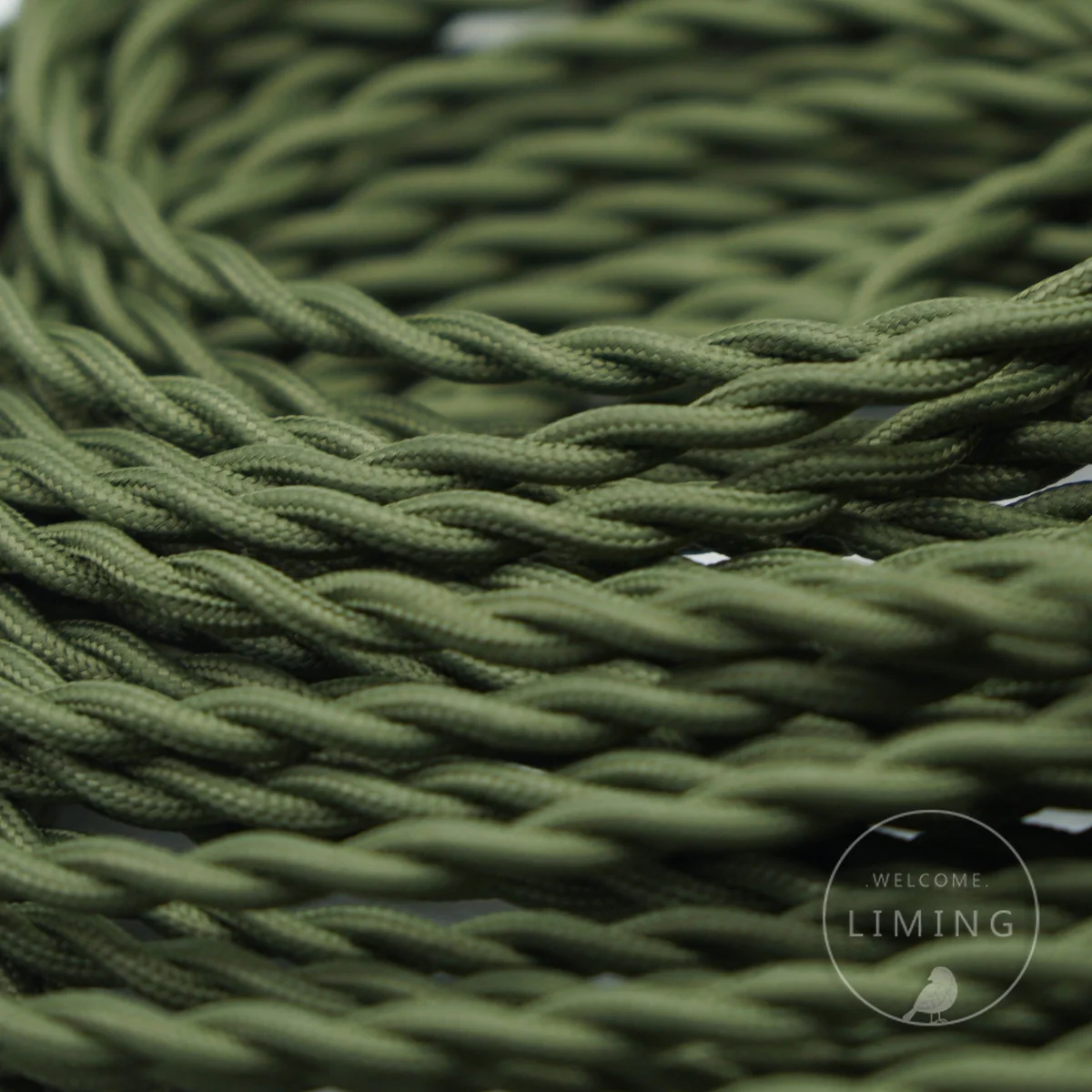 2x0.75 ARMY GREEN Twisted Wire Twisted Cable Retro Braided Electrical ...
