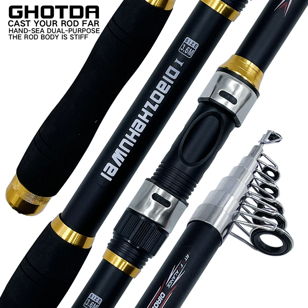 GHOTDA-FRP-Carbon-Fiber-2-1-3-6M-Spinning-Fishing-Rod-M-Power ...