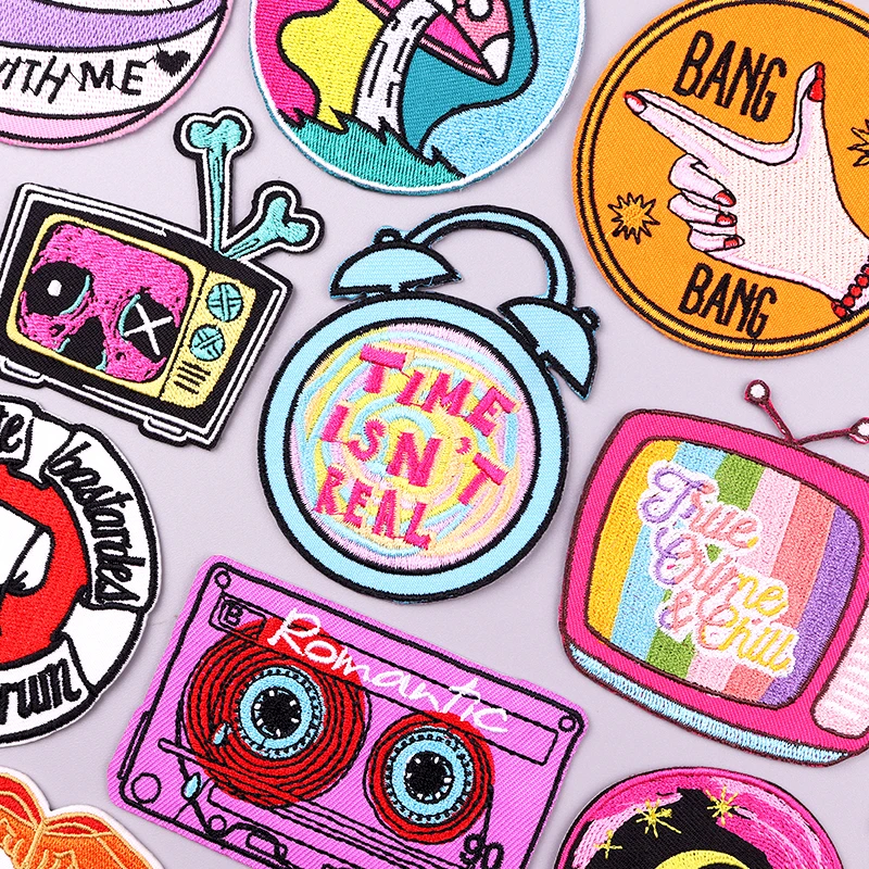 Alarm-Clock-Radio-Patch-Iron-On-Patches-For-Clothing-TV-Set-Cartoon ...