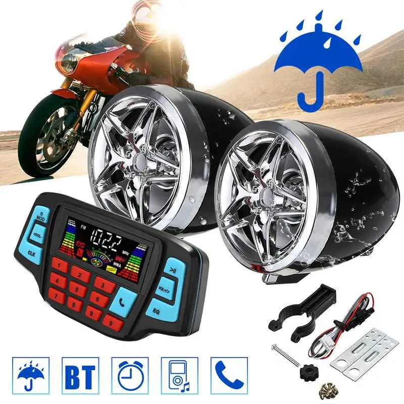 Motorcycle-Audio-System-Waterproof-Portable-Stereo-Speakers-FM-Radio ...