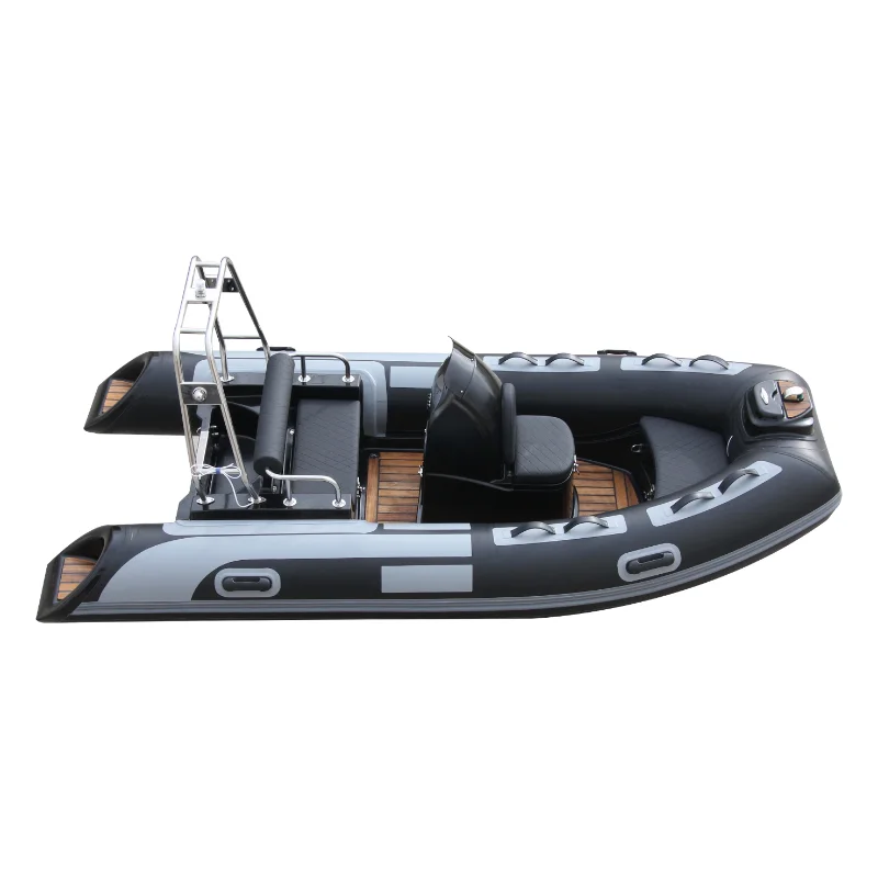 Inflatable Ribbed Boat Fiberglass Hull Deep V Bottom Rigid Yacht ...