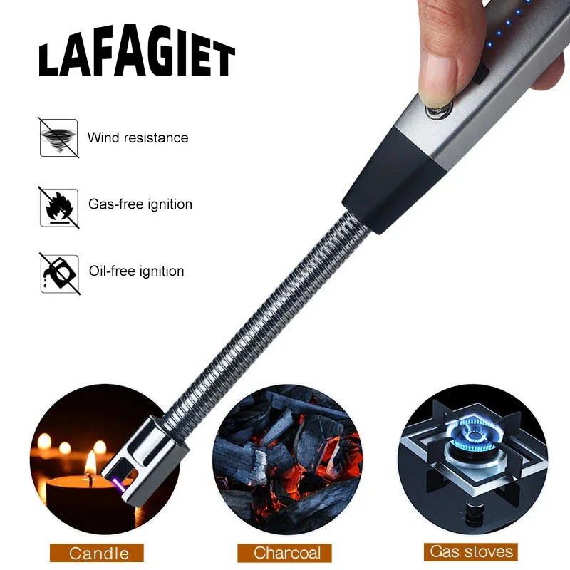 360° Metal Elbow Kitchen Lighter USB Rechargeable Portable Electronic ...