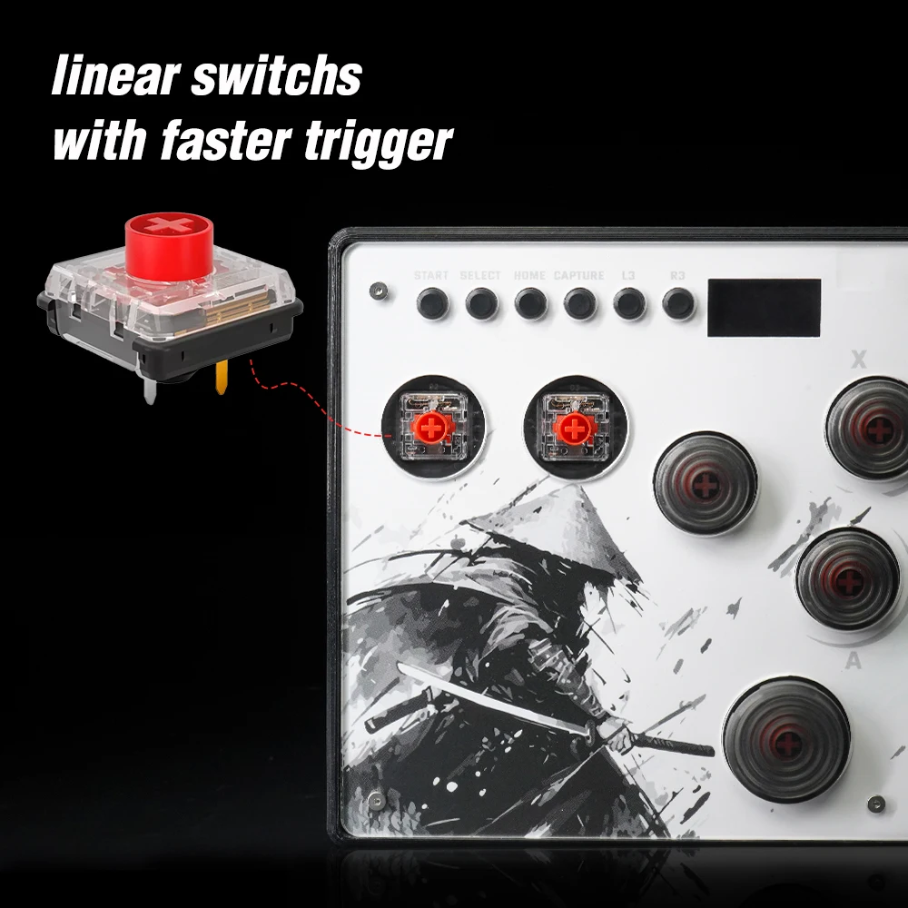 Duelpad-C12-Arcade-Fight-Stick-Mini-Hitbox-Buttons-Style-Hot-SWAP-Kailh ...