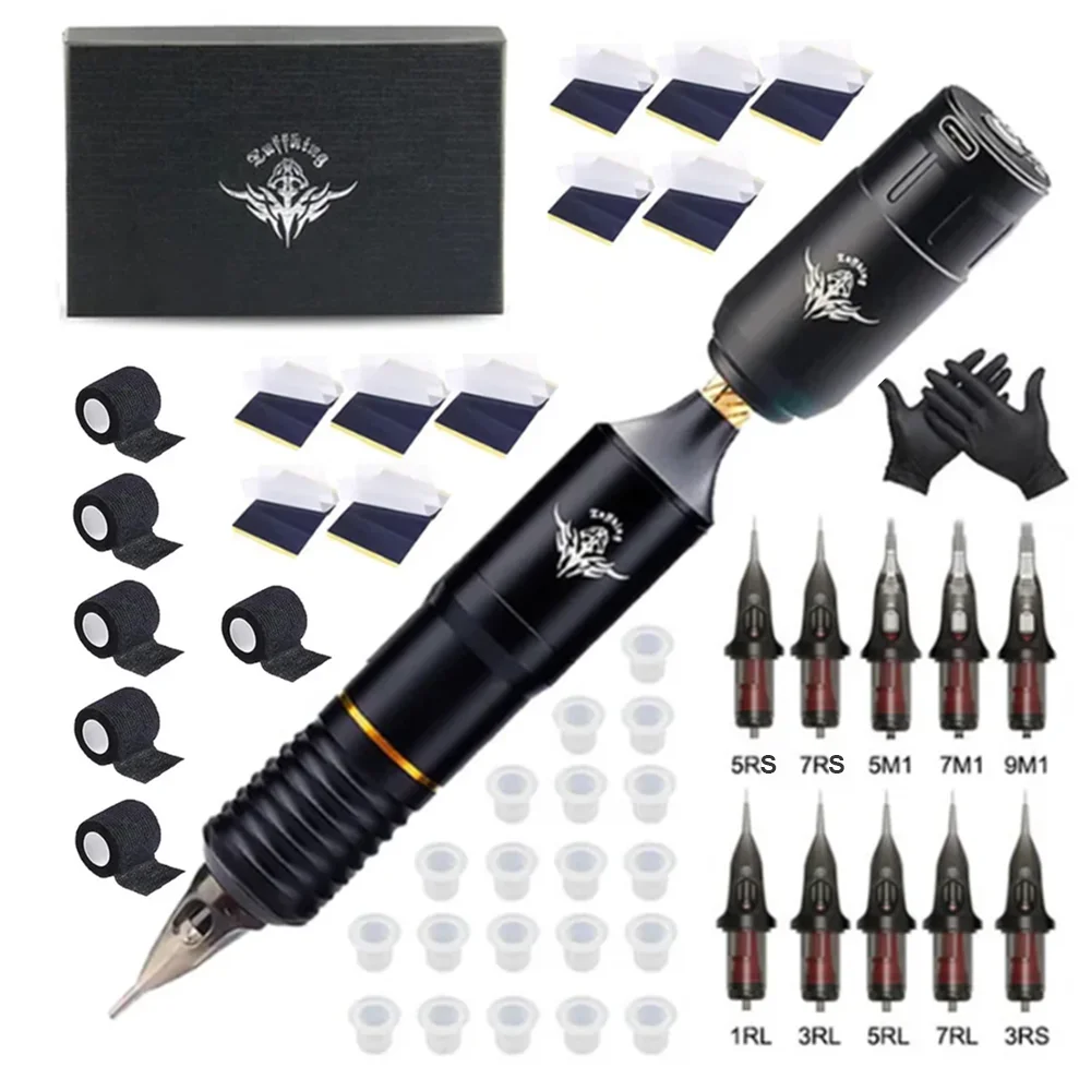 Professional-Tattoo-Machine-Kits-Portable-Rotary-Wireless-Tattoo-Pen ...