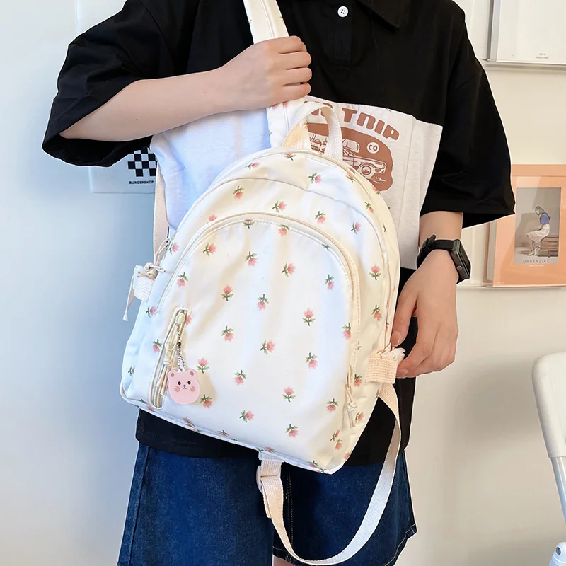 Girls-Cute-Mini-Backpack-Printed-Rose-Japanese-Korean-School-Bag-Summer-Backpack-2023-Spring-New ...