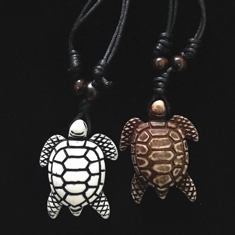 turtle-necklace-for-women-men-yak-bone-tortoise-hawaii-tribal-surfer ...