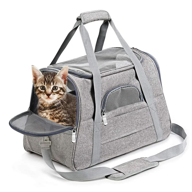 Portable-Cat-Carriers-Bag-Multi-Ventilated-Tote-Bag-Breathable-Mesh-Pet ...