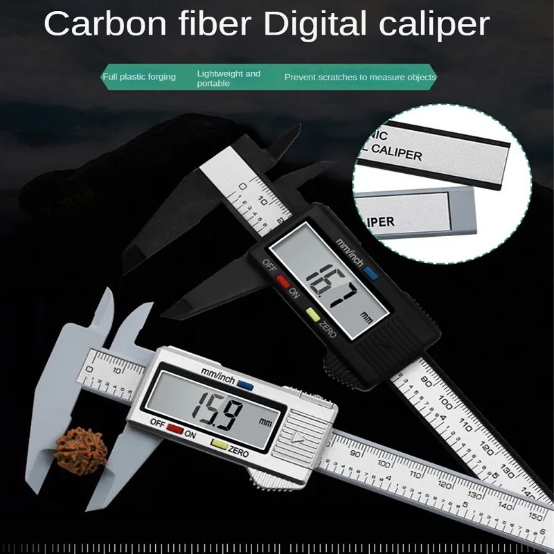 New 150mm Electronic Digital Caliper Carbon Fiber Dial Vernier Caliper ...