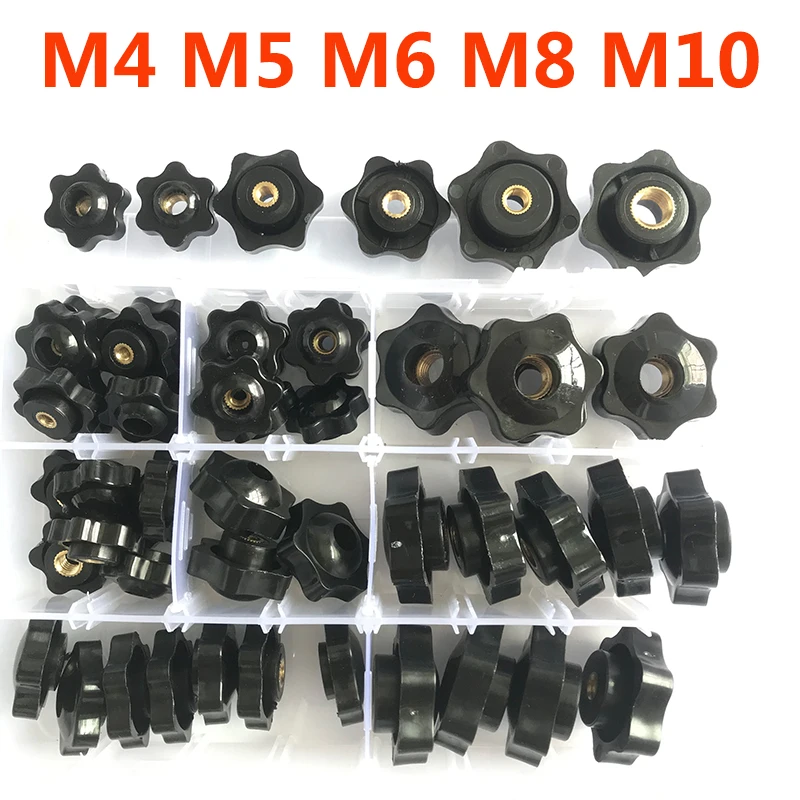 Plum-Hand-Tighten-Nuts-Handle-Thread-Mechanical-Black-Thumb-Nuts ...