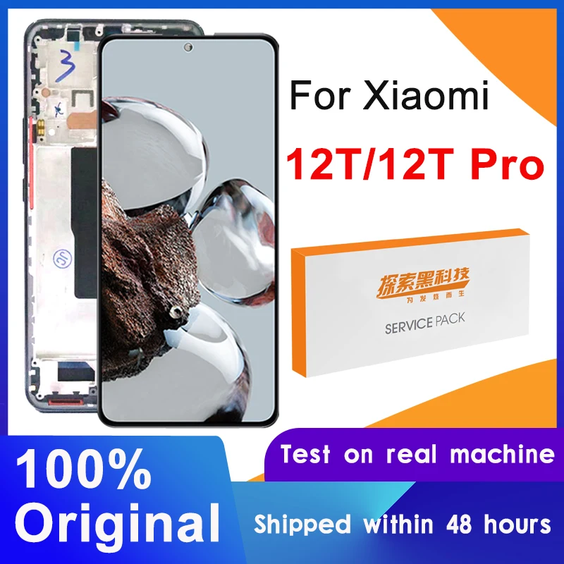 6.67" Original For Xiaomi 12t Pro Amoled Display 22081212ug Touch Screen Digitizer Assembly For ...