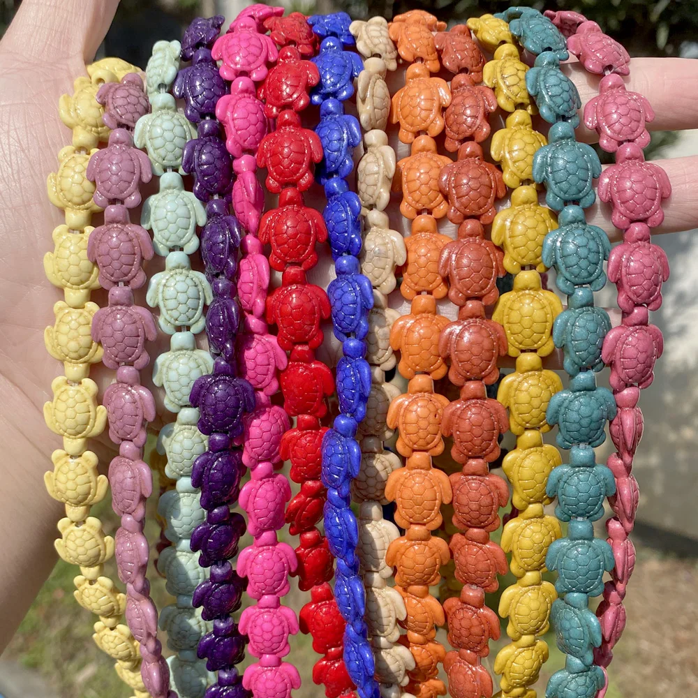 Natural-Colorful-Turquoises-Turtle-Stone-Beads-Loose-Spacer-For-Jewelry ...