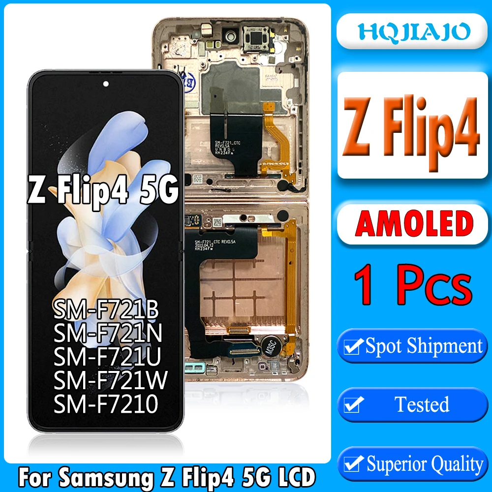 6.7" Dynamic AMOLED For Samsung Z Flip4 LCD SM-F721 Display Touch ...