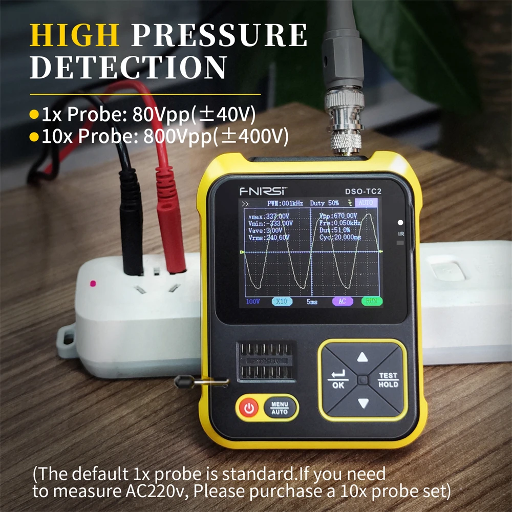 Fnirsi Dso-tc2 Portable Digital Oscilloscope Transistor Tester 2-in-1 ...