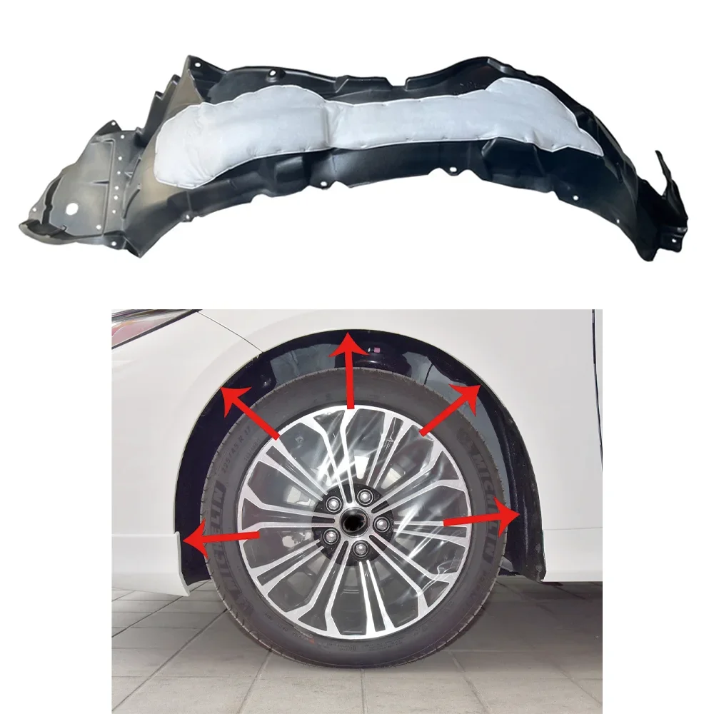 Guardabarros delantero forrado Kamshing, revestimiento de guardabarros insonorizado para Toyota ...