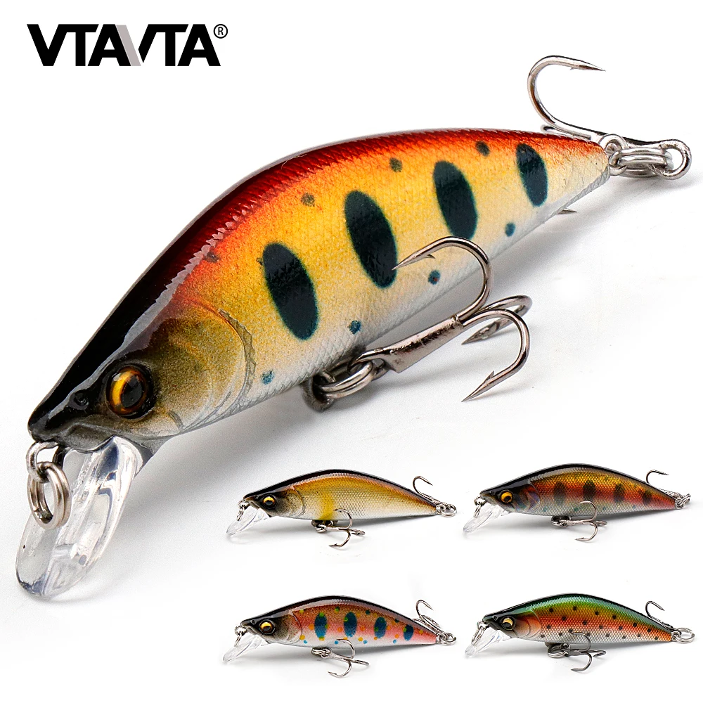 VTAVTA Sinking Minnow Mini Wobblers 55mm 5g Isca Pesca Artificial Hard Crank Bait Far Casting ...