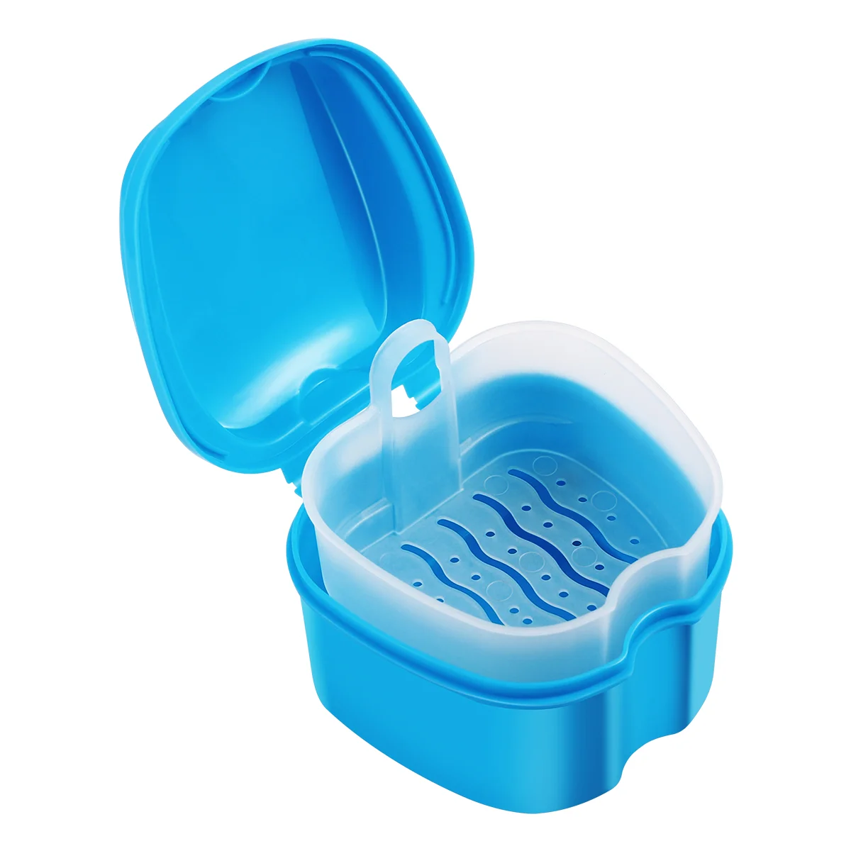 Plastic-Denture-Bath-Box-With-Strainer-Denture-Storage-Case-Holder ...