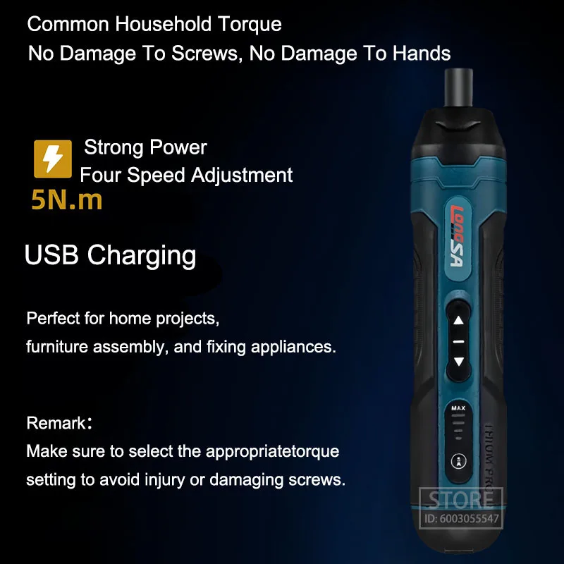 Cordless Electric Screwdriver Set Portable Smart Cordless Power Screw ...