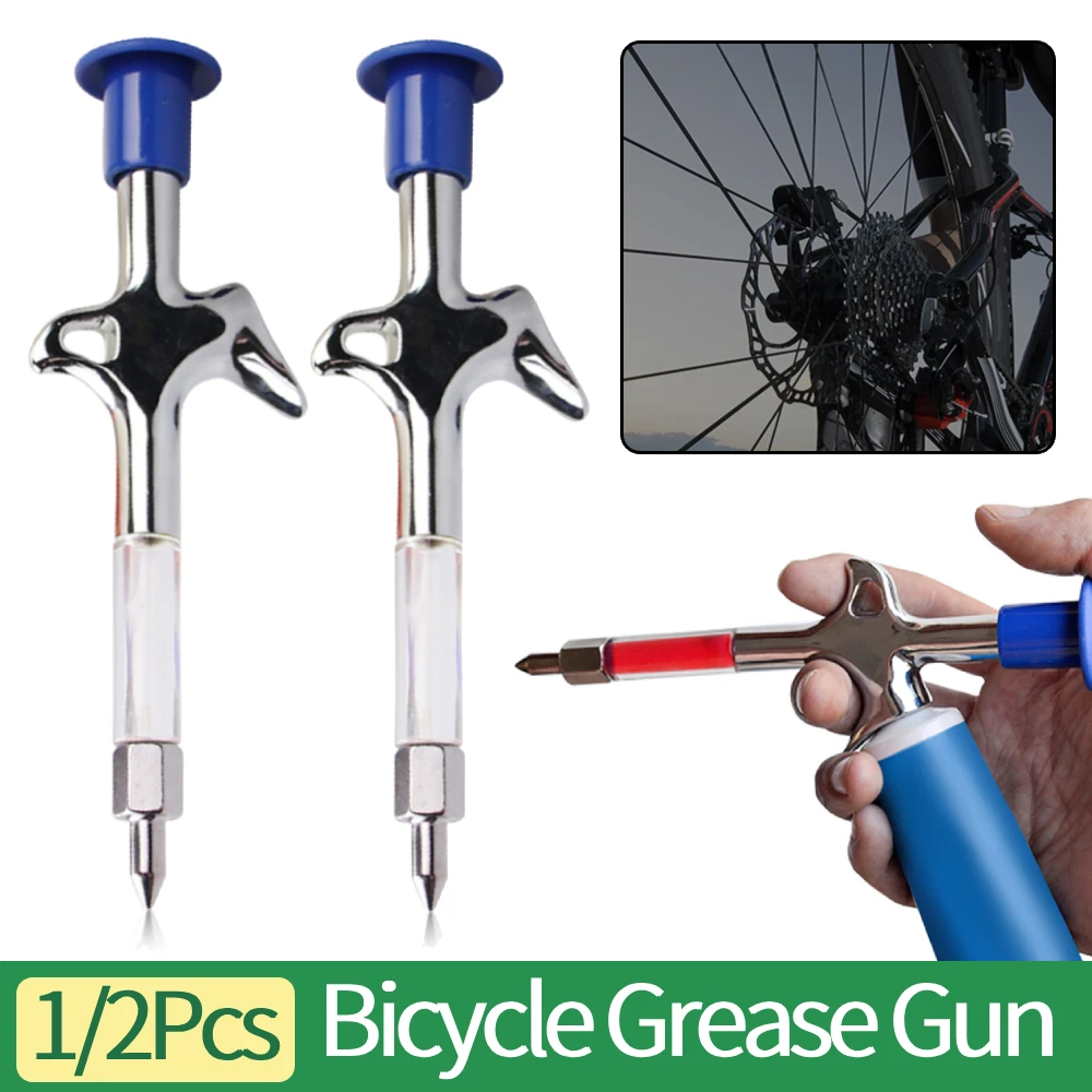 1/2Pcs Aluminum Bicycle Lubricant Grease Gun MTB Bike Bearing Hub ...