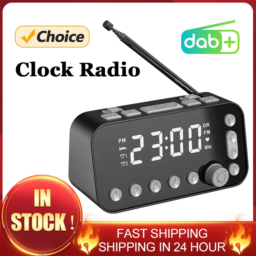 Digital-Radio-Alarm-Clock-Dual-USB-Charging-Port-LED-Display-DAB-FM ...