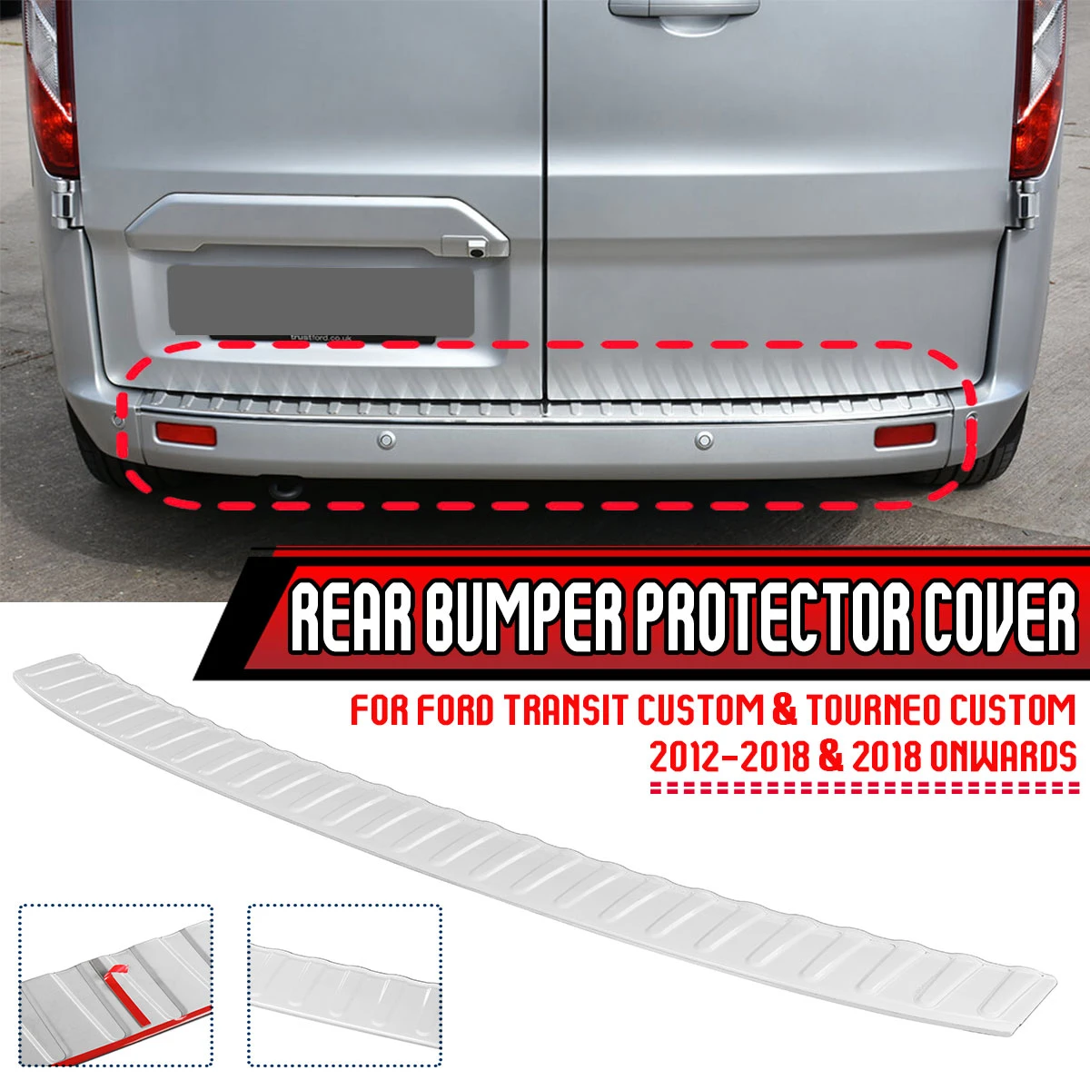Rear Bumper Trunk Sill Protector For Ford Transit Custom Tourneo Custom ...