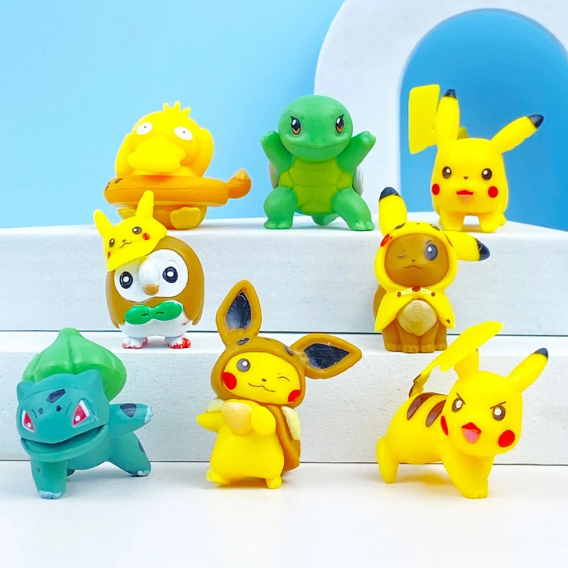 Anime Pokemon Blind Box Set Pikachu Snorlax Bulbasaur Eevee Car Cake ...