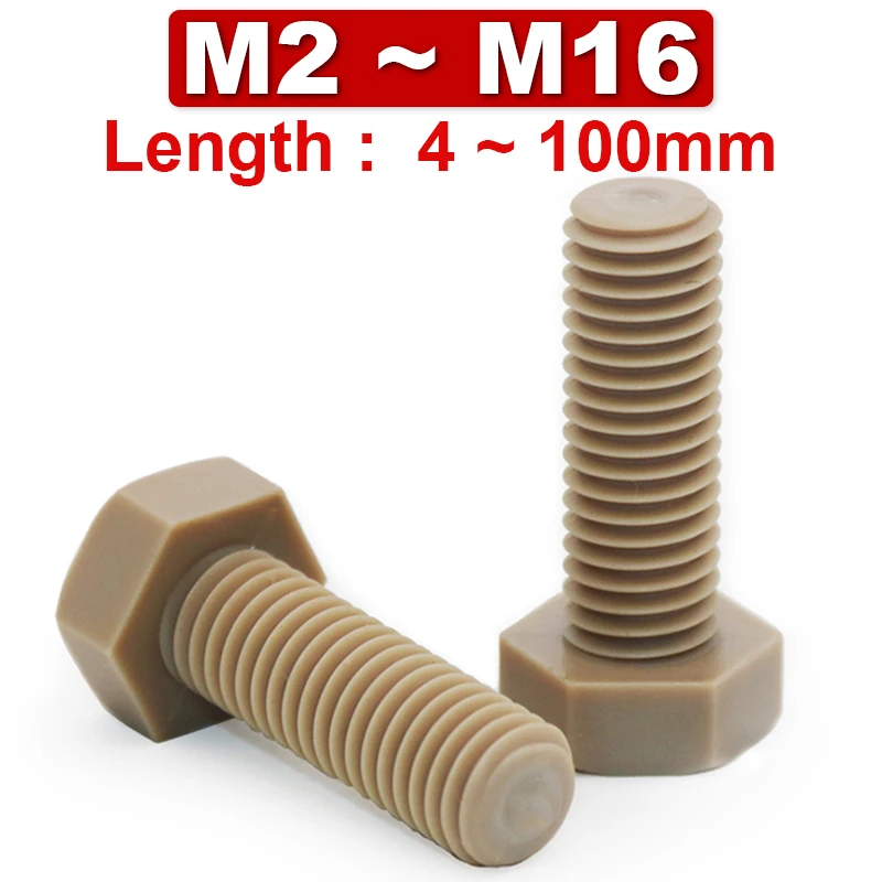 M2-M16-PEEK-Plastic-Outer-Hexagon-Screw-High-Strength-Screw-Acid-and ...