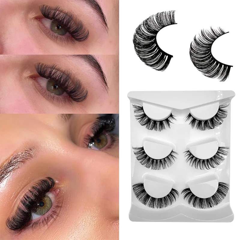 3Pairs-3D-Russian-Strip-Lashes-DD-Curl-Lash-Strips-Natural-Look ...