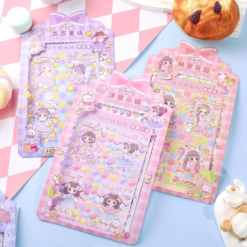 MOHAMM-3-Sheets-Creative-Cartoon-Cute-Girls-Stickers-for-Scrapbooking ...