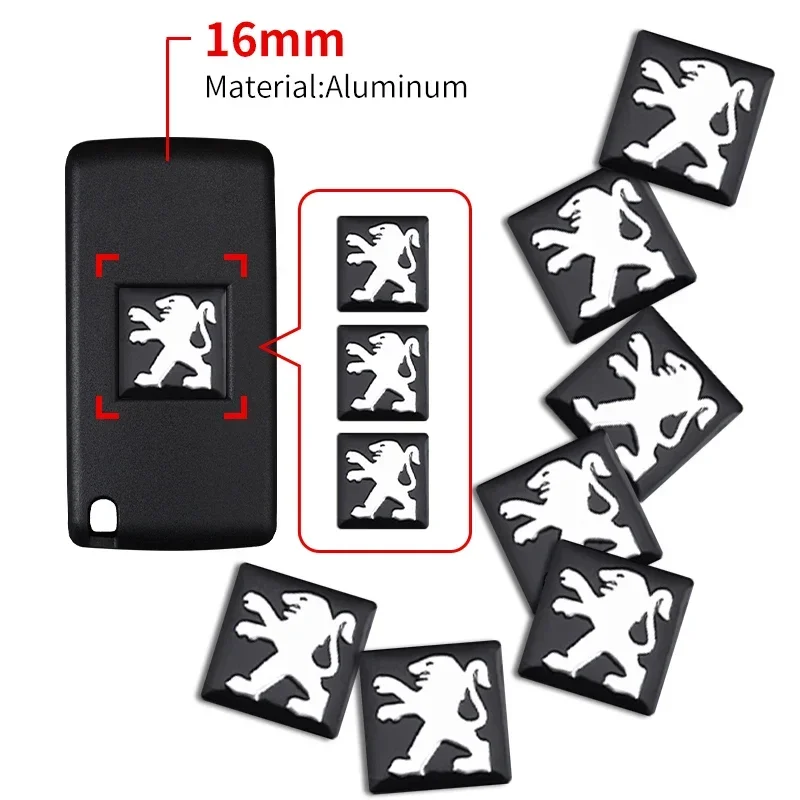 10Pcs-16mm-Car-Remote-Key-Logo-Stickers-Decal-For-Peugeot-206-307-308 ...
