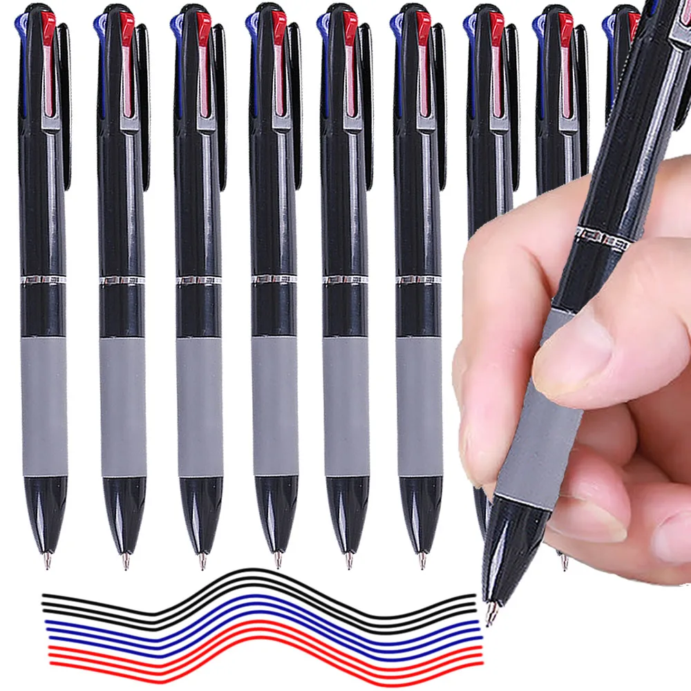 3-in-1-Red-Black-Blue-Ink-Color-0-7mm-Student-Ballpoint-Pens-Ball-Point ...