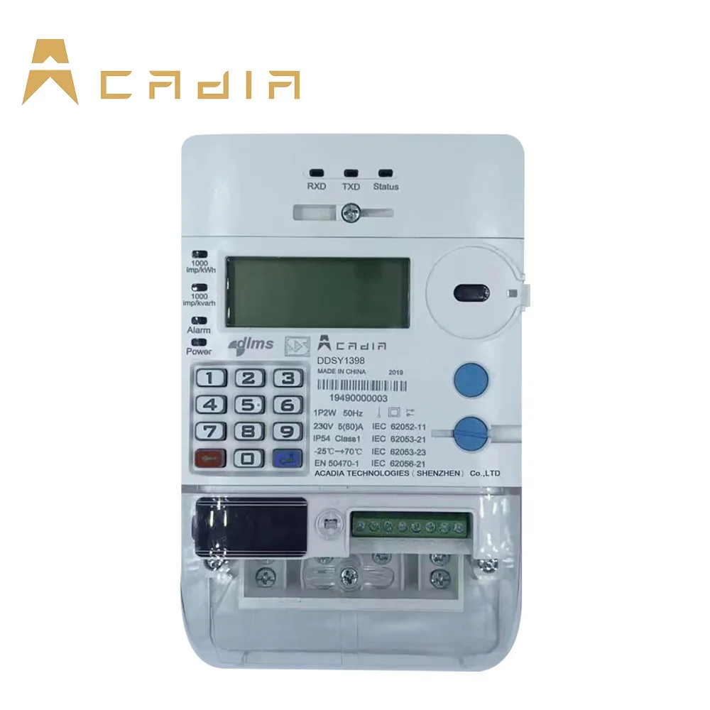 Single Phase Two-wire Smart Meter Prepaid Electric Energy Meter With ...