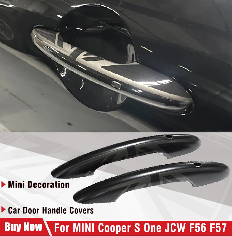 2PCS-In-Set-The-Black-Flag-Door-Handle-Cover-Sticker-Trim-For-MINI ...