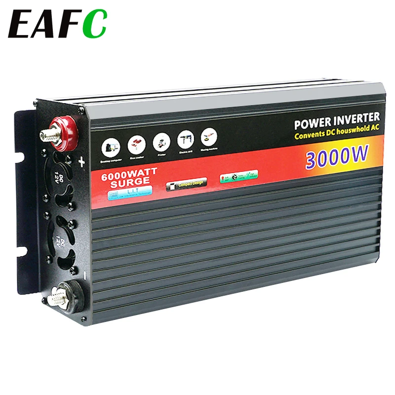 EAFC Inverter DC 12V to AC 220V Power Inverter 3000W 2000W 1000W Portable Car Power Bank Voltage ...