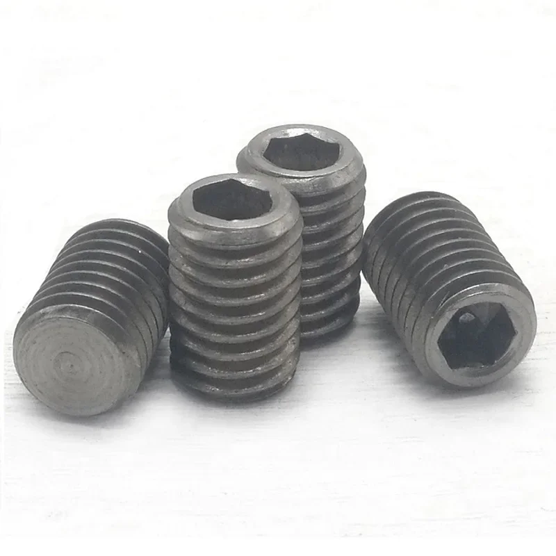 50pcs-DIN913-Titanium-alloy-pure-titanium-TA2-Thread-Grub-Screws-Flat-Point-Hexagon-Socket-Set ...