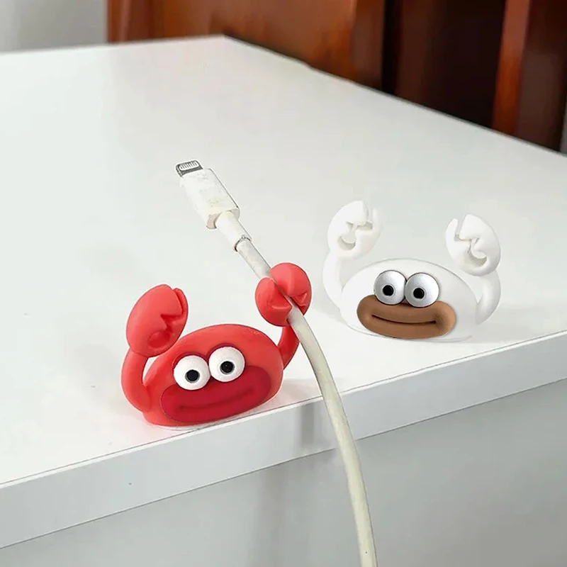 Cartoon Crab Cable Holder Desktop Winder Wire Organizer Holder Self ...