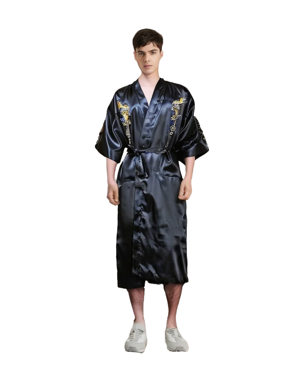 Bathrobe-Men-s-Satin-Rayon-Robe-Embroidery-Dragon-Kimono-Sleepwear ...