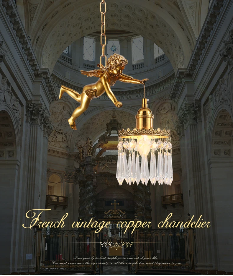 Celeste - European Cupid Hanging Single Lamp Small Crystal Bedside ...