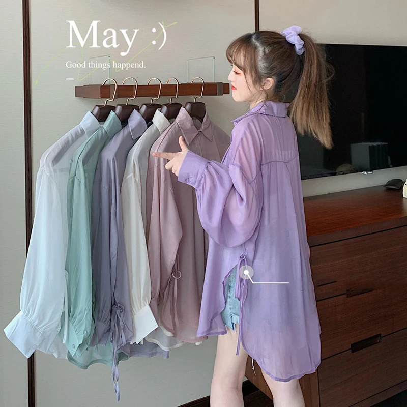 Sun-Proof-Shirts-Women-Oversized-Sheer-Sunscreen-Blouses-Harajuku ...