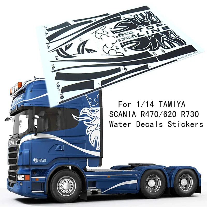 Paint Stickers Decorate Decal for 1/14 Tamiya RC Truck Trailer Tipper ...