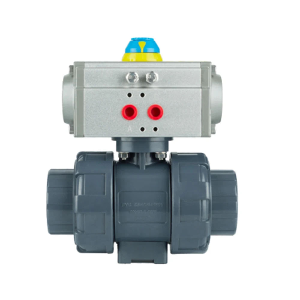 KAT-Q661 Pneumatic UPVC Ball Valve DN15-DN100 True Union Pneumatic Valve industrial valve ...