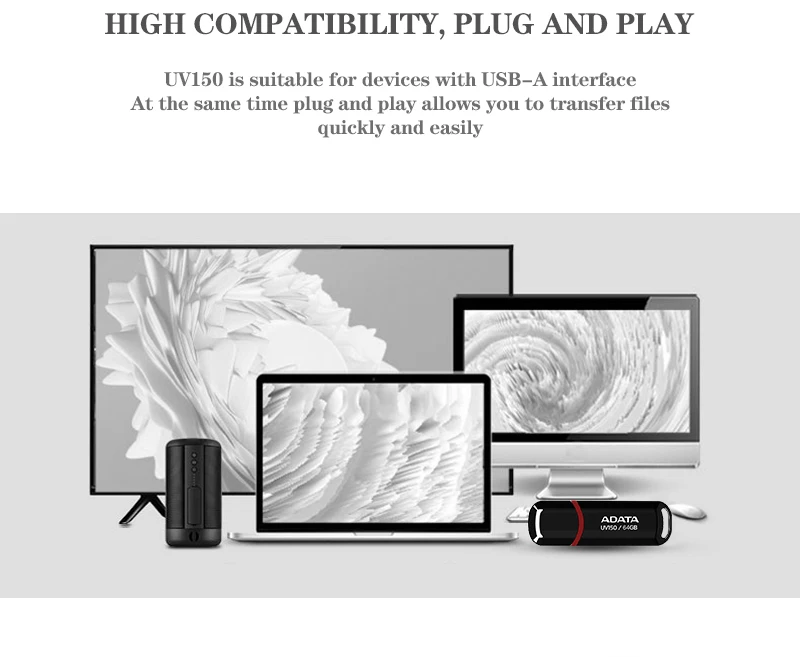 USB 3,2 флеш-накопитель ADATA UV150, 32 ГБ, 64 ГБ, 128 ГБ, 256 ГБ, флешка, высокоскоростная ...